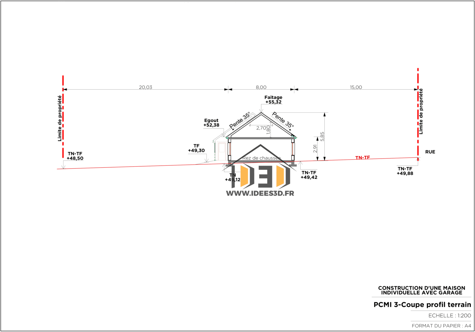 Plan de coupe PCMI 03 ou DP3 - Idées 3D