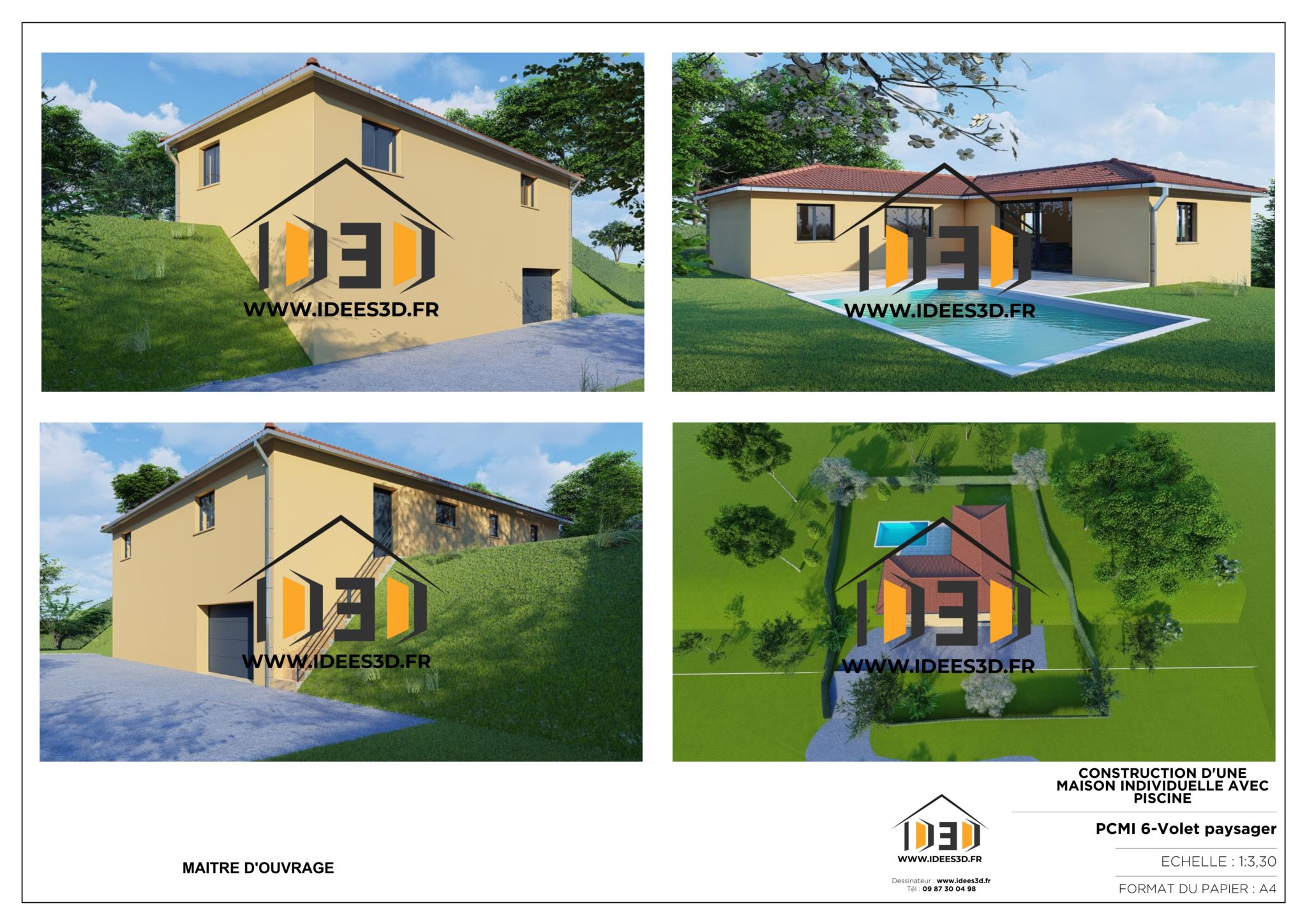 Plan de maison moderne - Idées 3D